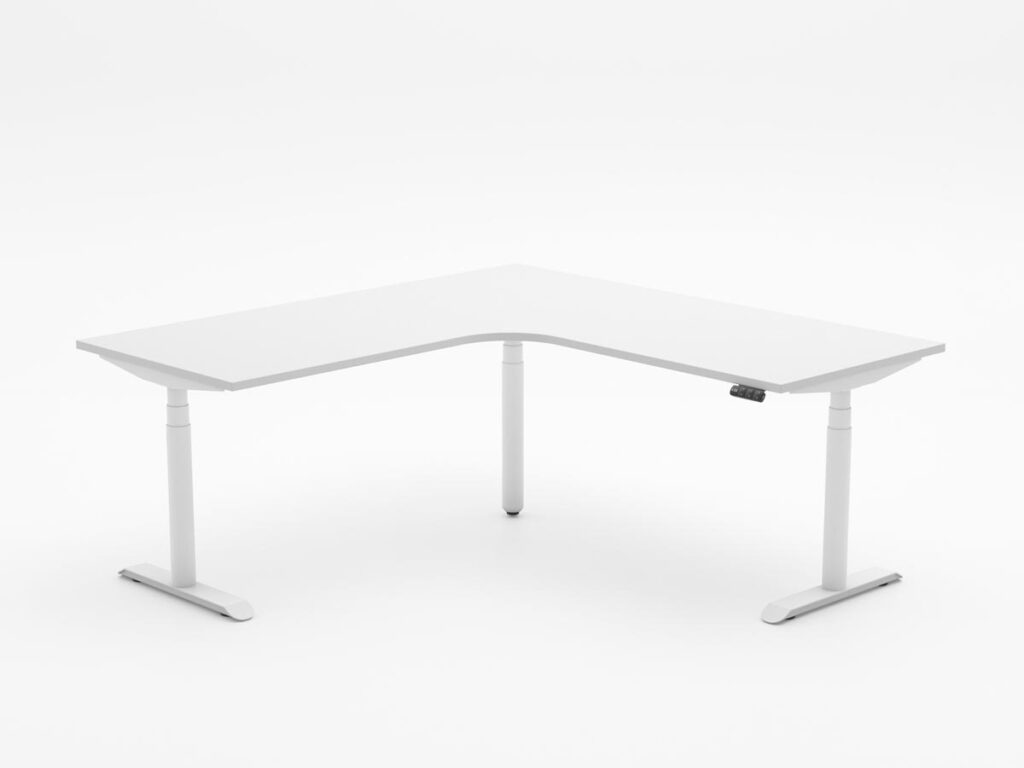 Envy 3 Electric Adjustable Corner Workstation – Round Leg | Image ...